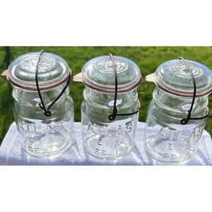 Hazel Atlas Pint Canning Jars Vintage Atlas EZ Seal C1930-1960 Set of 3 ...