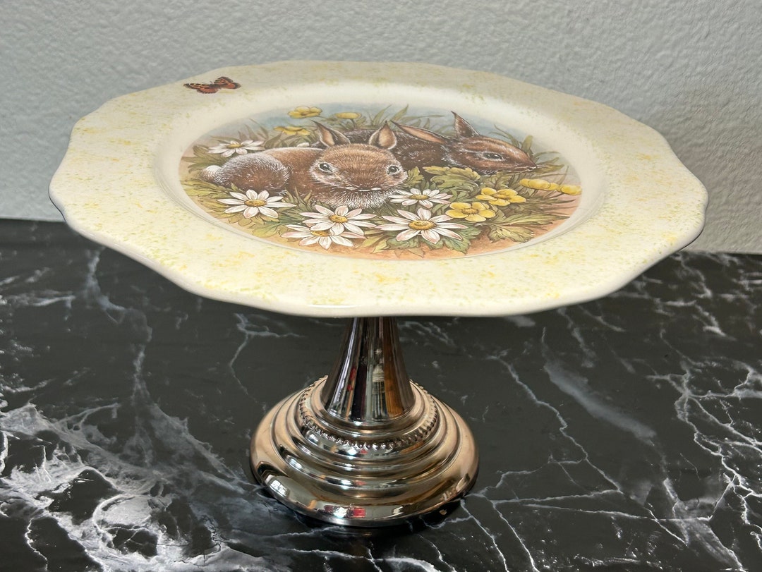Martha Stewart Rabbits Cake Stand: Easter Table Decor (9”W) - Etsy