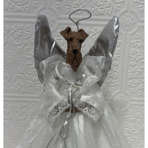 Terrier Dog Angel Tree Topper With Silver Wings ~ Kits by Fun Piece ...