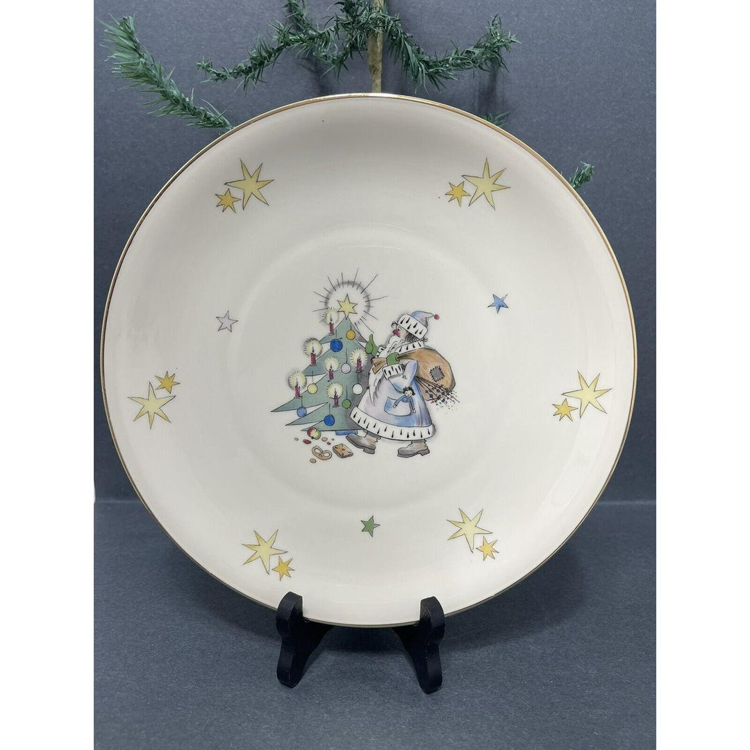 Heinrich HC Selb Bavaria Christmas Plate Santa With Tree Else Pfefferl ...