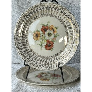 Nasco Canterbury Gold (2) 10” Vintage 1930s Dinner Plates 22kt Gold ...