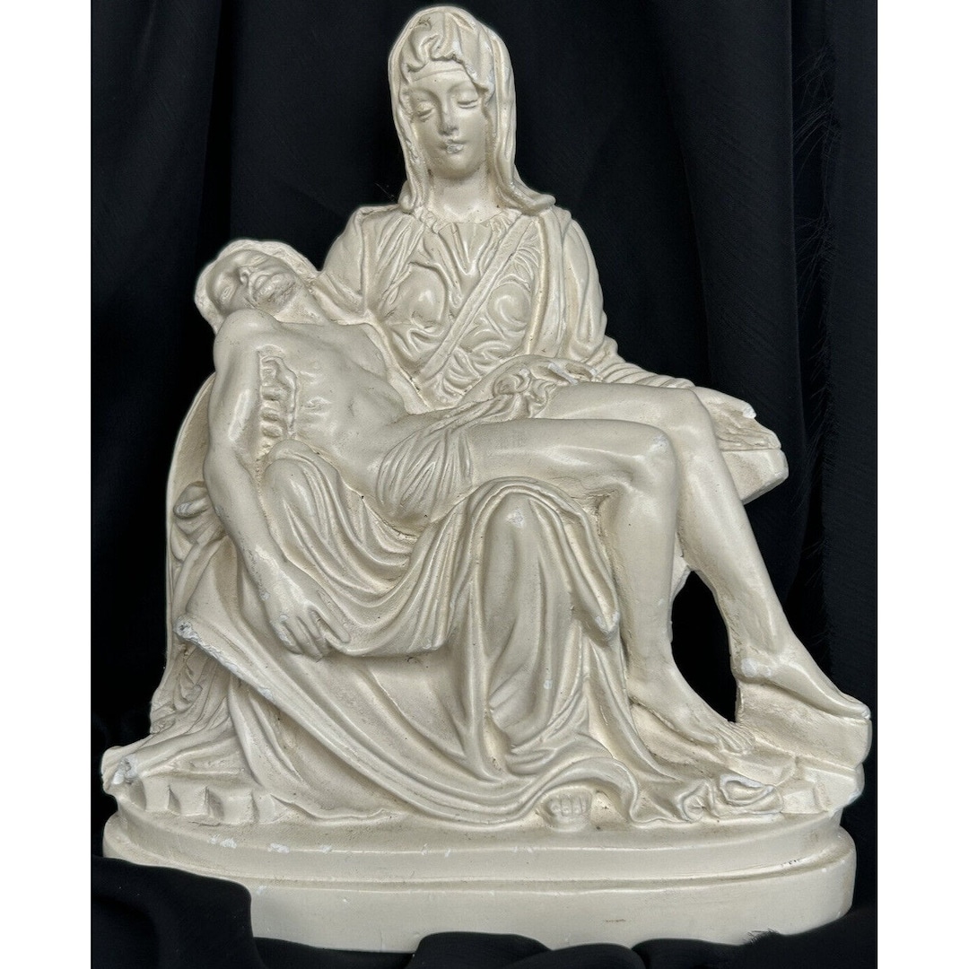 Chalkware Copy of Pieta by Michelangelo Mother Mary Holding Jesus in ...