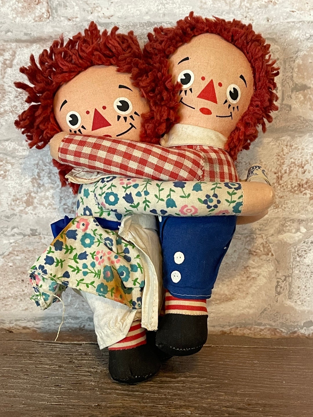 Raggedy Ann & Andy Hugging Dolls Toy by Knickerbocker - Etsy