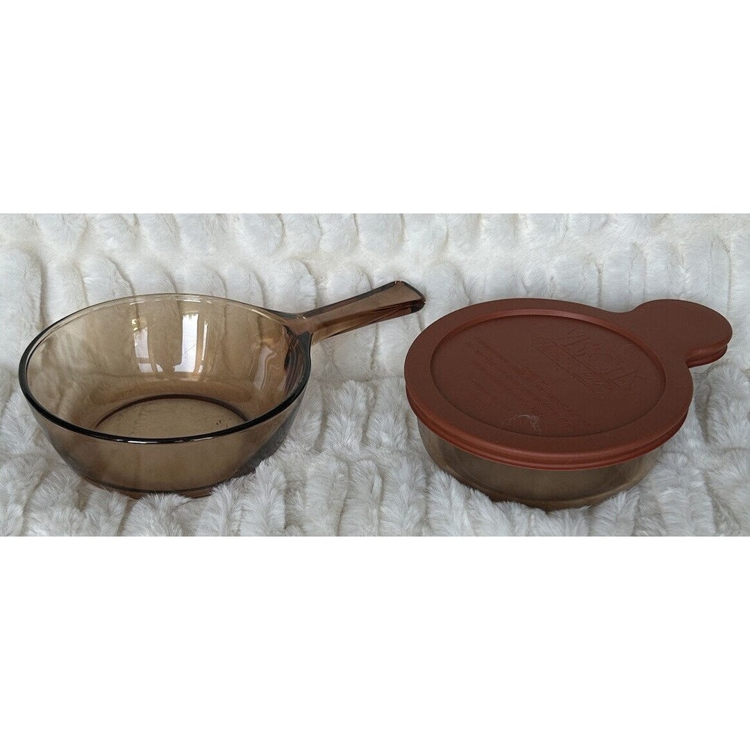 Corning Ware Visions Amber .5 Liter Saucepan W/plastic Lid & .5 Small ...