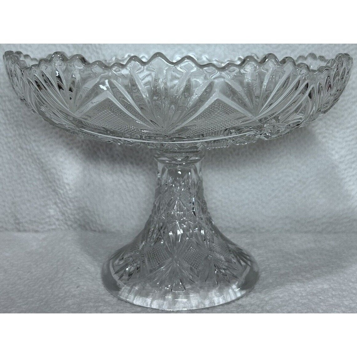 Teutonic Pedestal Compote Mckee Glass Company C1905 Scalloped Pedestal ...