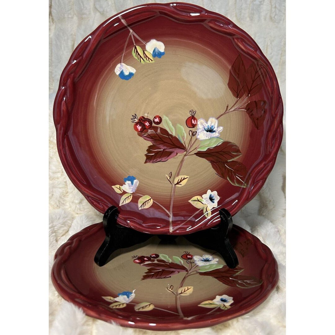 Tracy Porter Henna Salad Plates - Floral Design, 8 Inch - Etsy