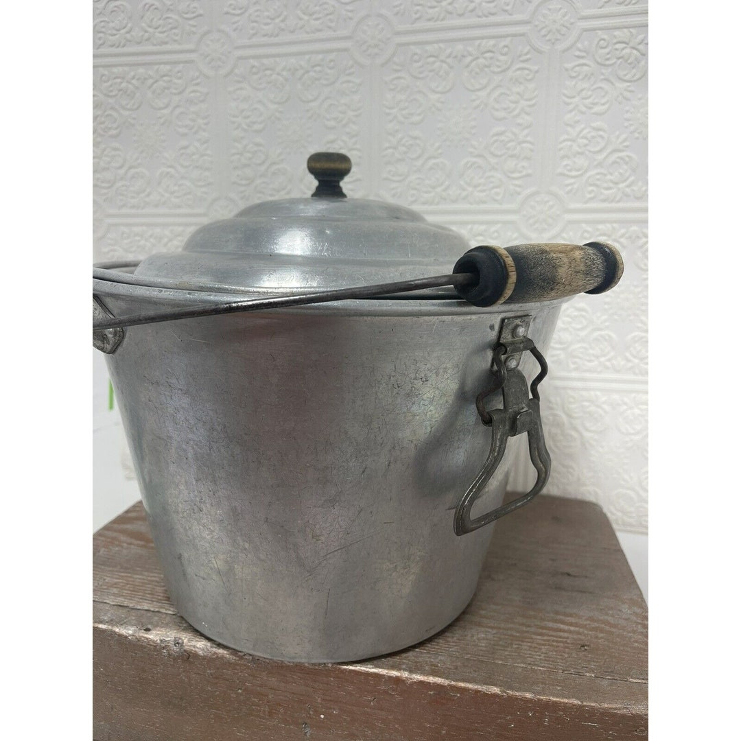 Vintage Wear-ever Milk Bucket Aluminum Dairy Pail Strainer Old Farm ...