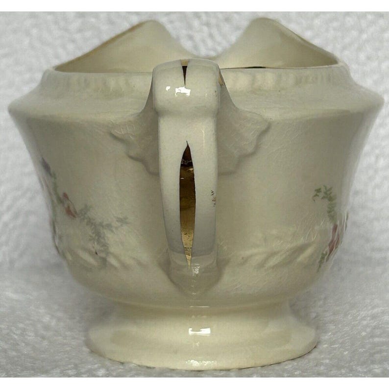 Crown Potteries Gravy Boat Vintage 1942 Pink & Lilac Flowers Pattern ...