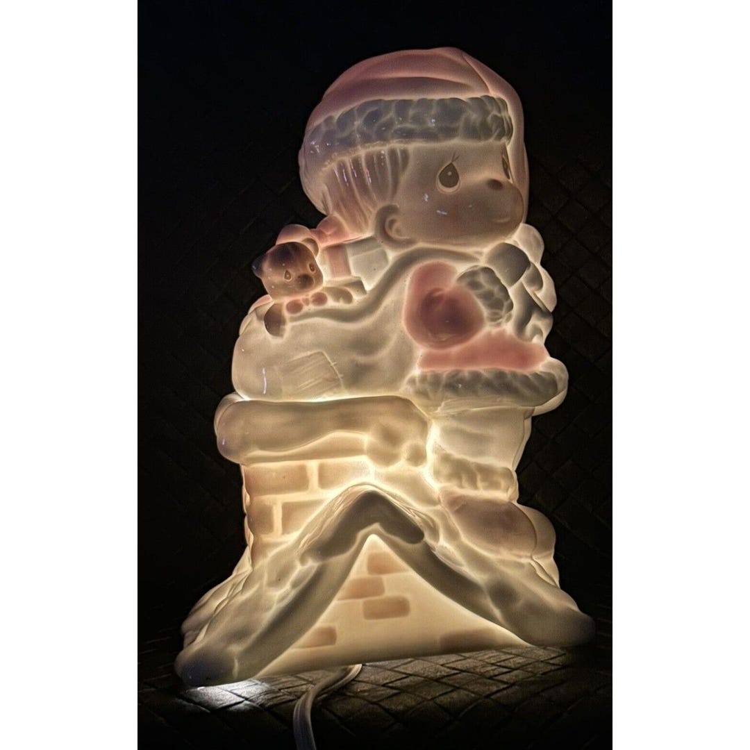 PRECIOUS MOMENTS Dropping in for the Holidays Night Light Lamp ...