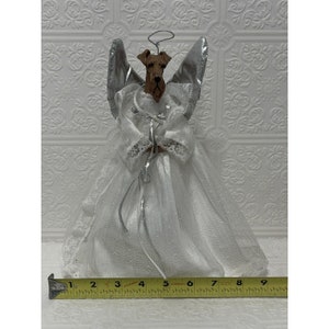 Terrier Dog Angel Tree Topper With Silver Wings ~ Kits by Fun Piece ...