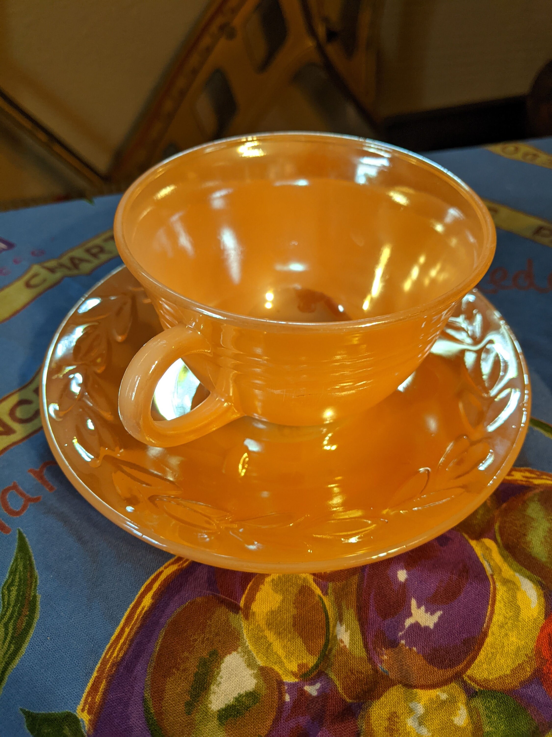 Fire King Tea Cup and Saucer Set of 2 - Etsy