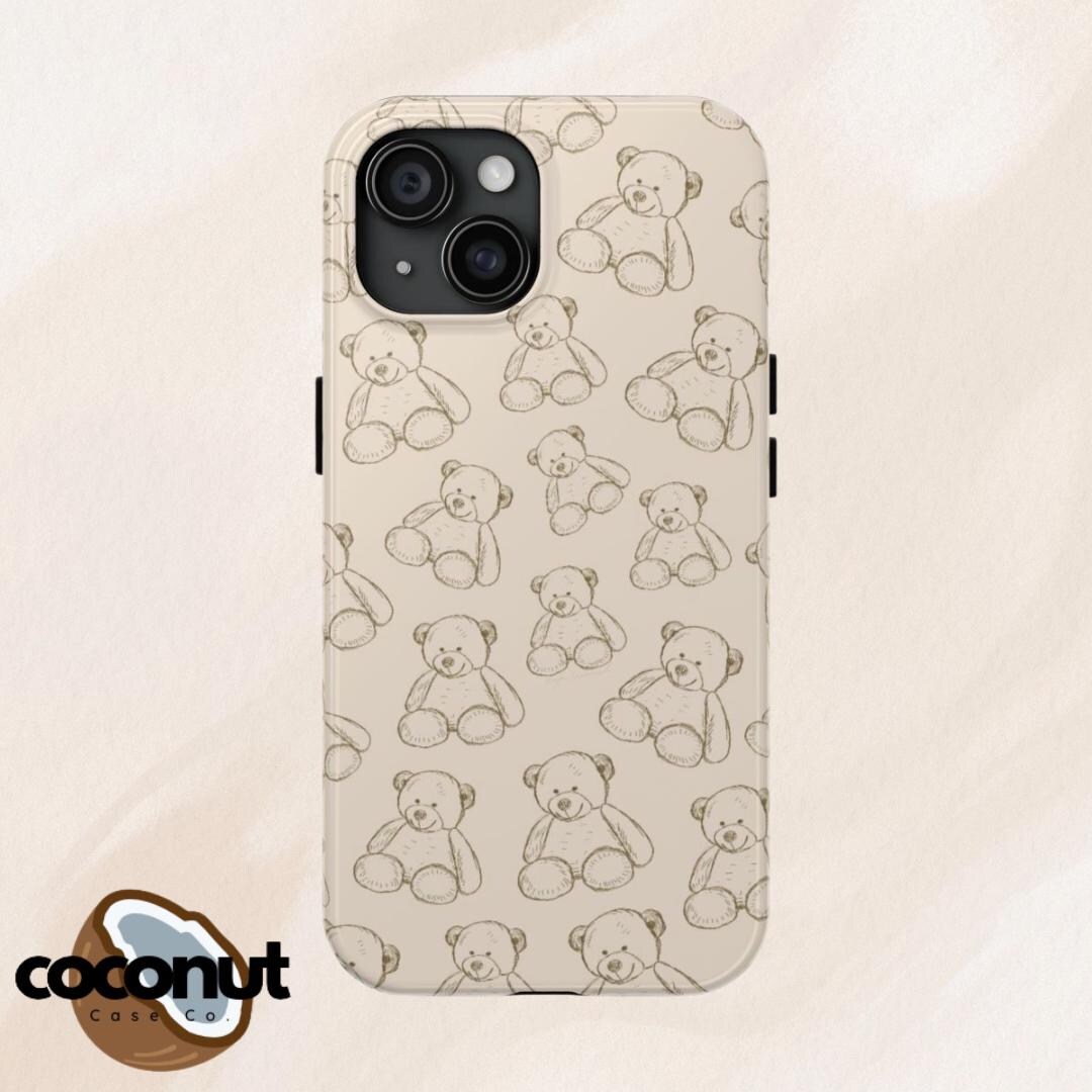 Teddy Bear Aesthetic Sketch Outline Beige Simple Cute Brown Plushie ...