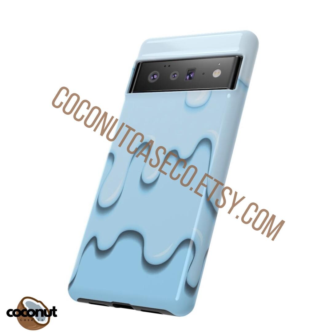 Blue Drip Phone Case Slime 3D Cool Phone Case Blue Lovers Birthday Gift ...