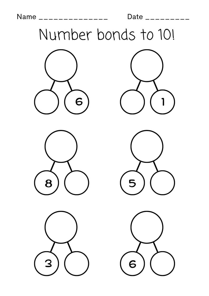 Number Bonds to 10 Work Pack! Over 50 A4 Worksheets for Home-schooling ...