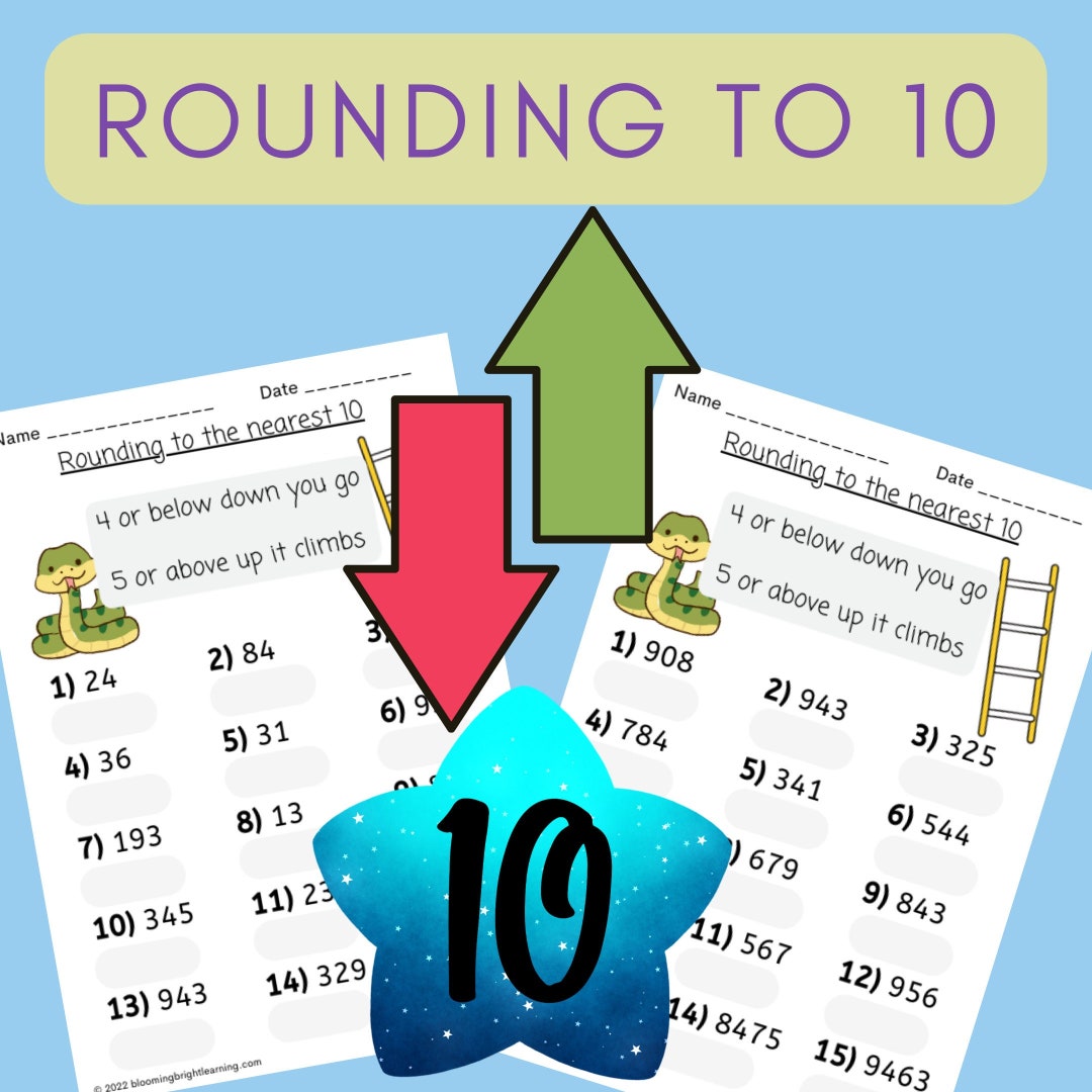 Rounding to 10 Worksheets - Etsy