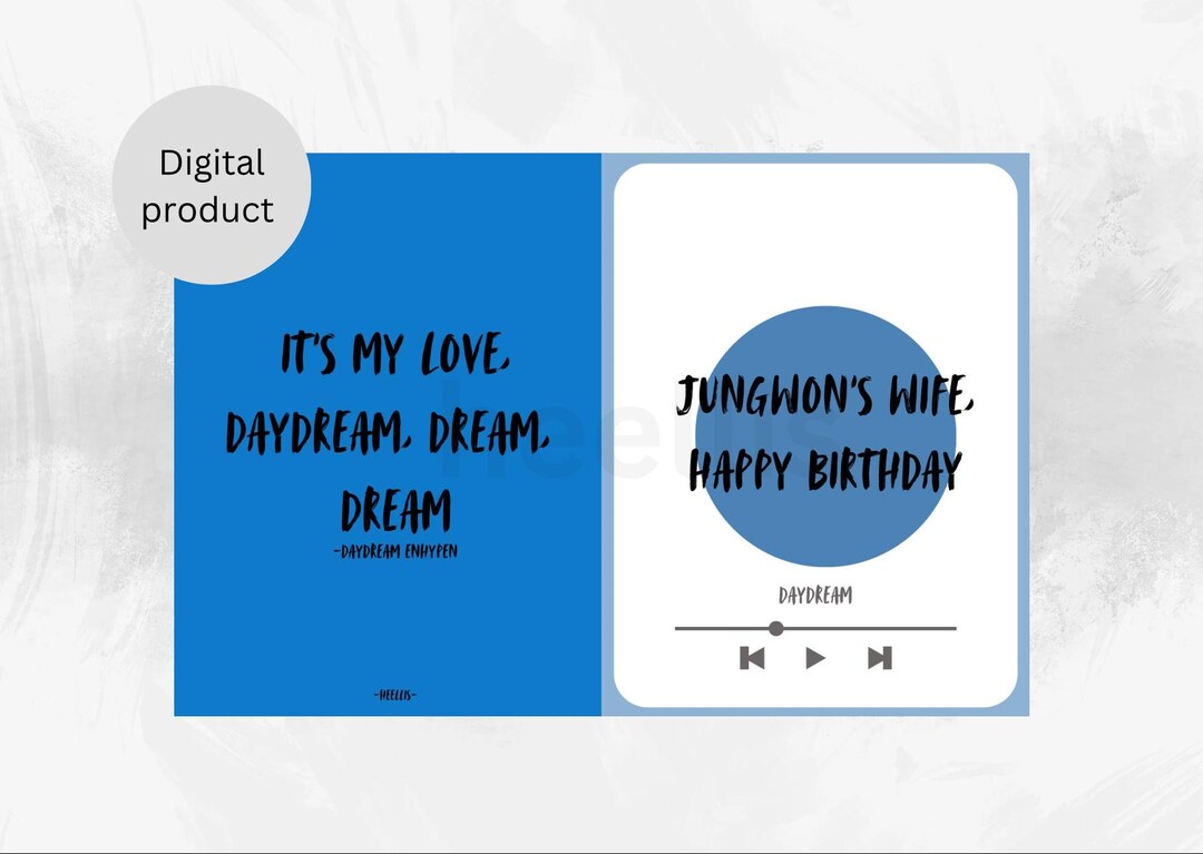 Printable Digital Kpop Birthday Card for Engene Enhypen Jungwon Fans ...