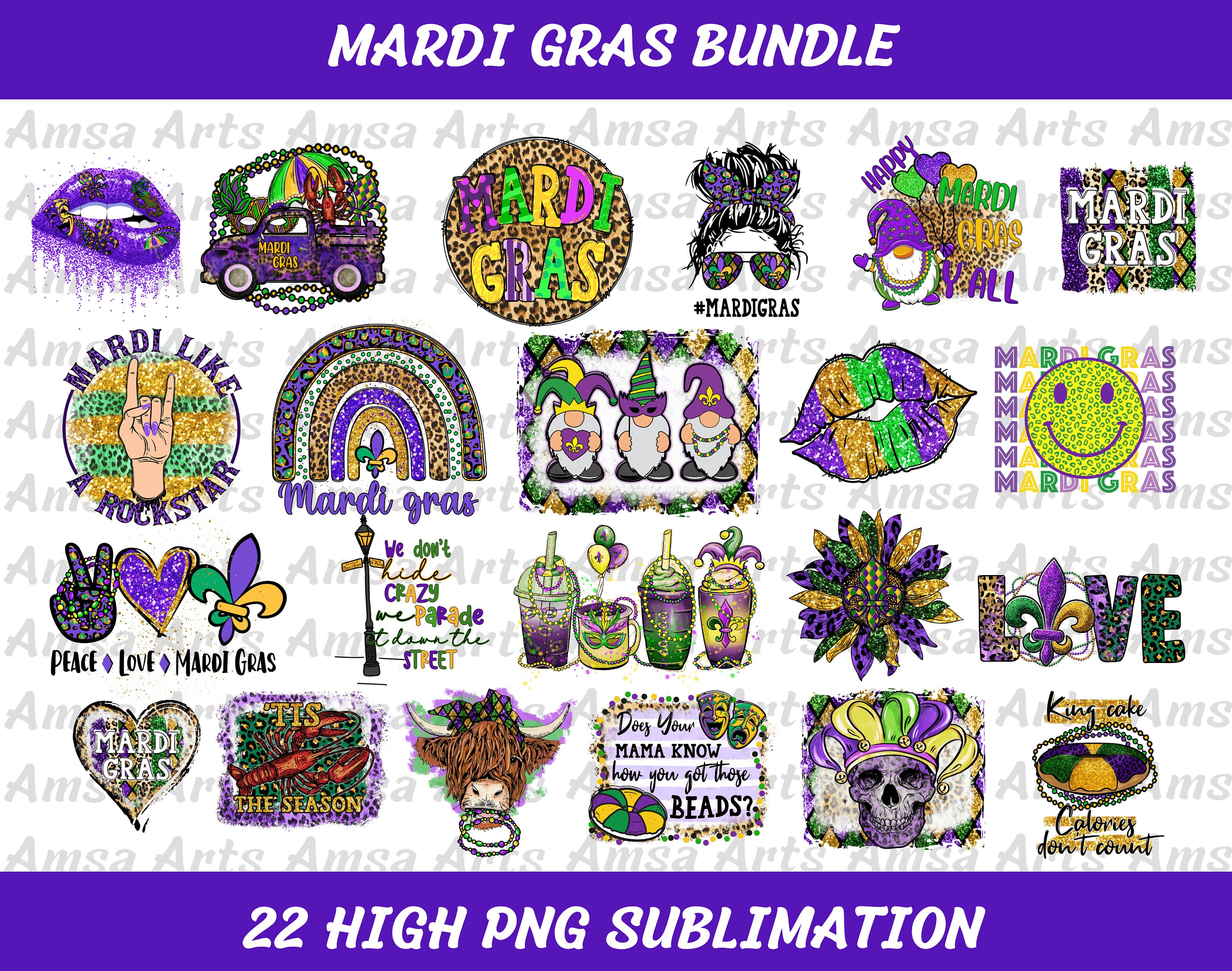 Mardi Gras Png Bundle Louisiana Svg Mardi Gras Svg Happy - Etsy