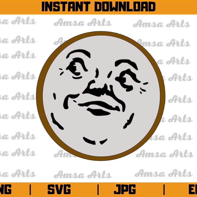 Man in the Moon Svg - Etsy