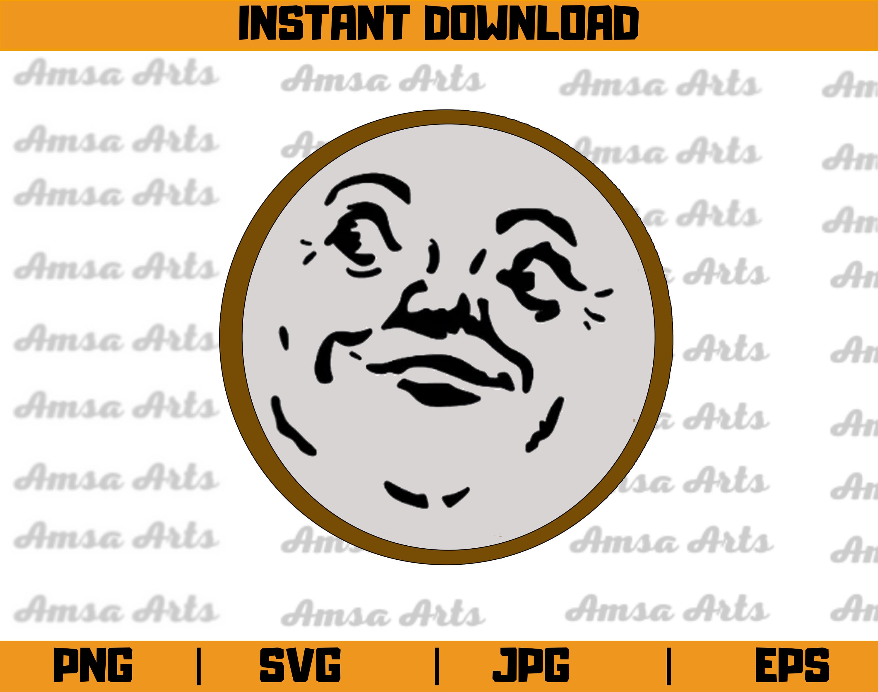 Moon, Moon Svg, Moon Png, Vintage Halloween, Stars, Moon Face ...