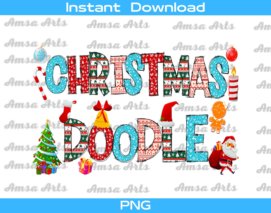 Christmas Doodle Letters PNG, Christmas Font, Christmas Letters Png ...