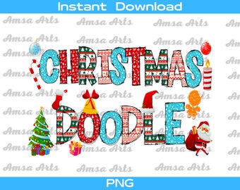 Christmas Doodle Font Png - Etsy