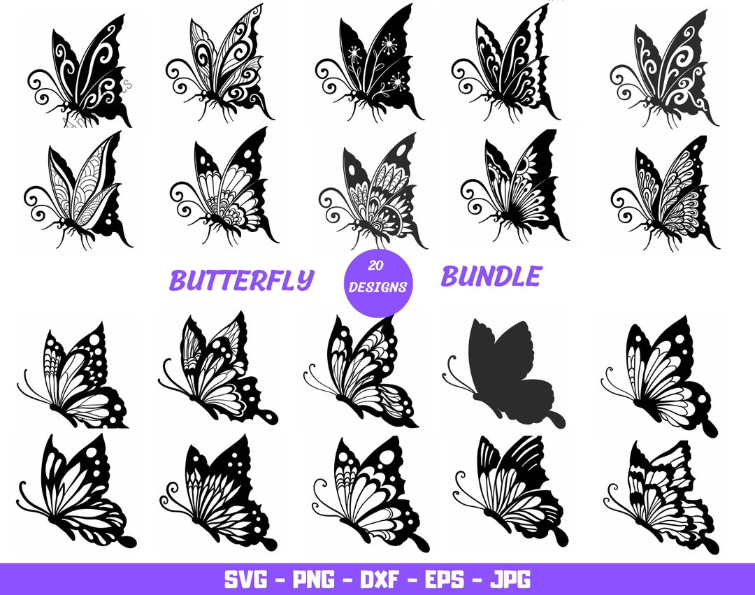 Butterfly Bundle Svg Files, Butterfly Svg, Butterfly Svg Layered ...