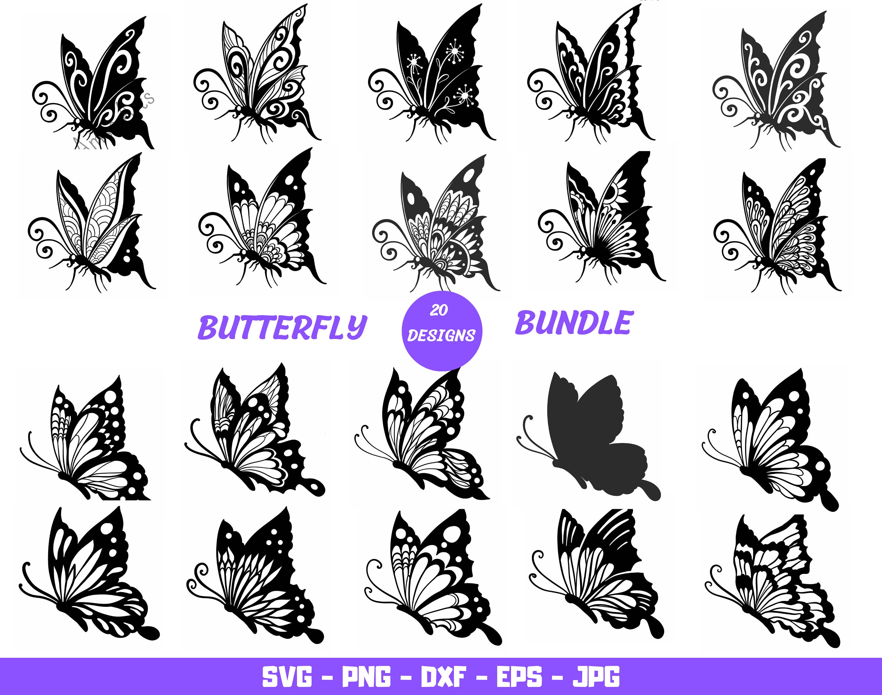 Butterfly Bundle Svg Files, Butterfly Svg, Butterfly Svg Layered ...