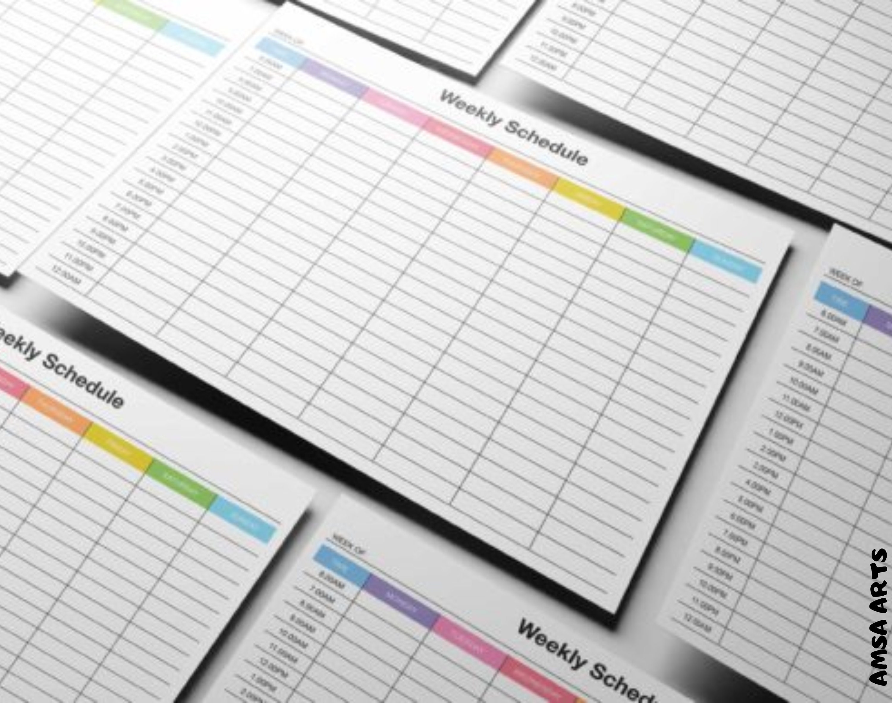 Simple Weekly Schedule Planner Printable, Weekly Timetable, Weekly Agenda, A4 A5 US Letter ...