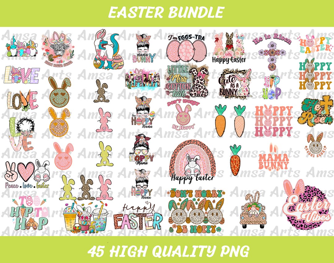 Easter Sublimation Bundle, Easter PNG, Happy Easter Png Bundle, Easter ...