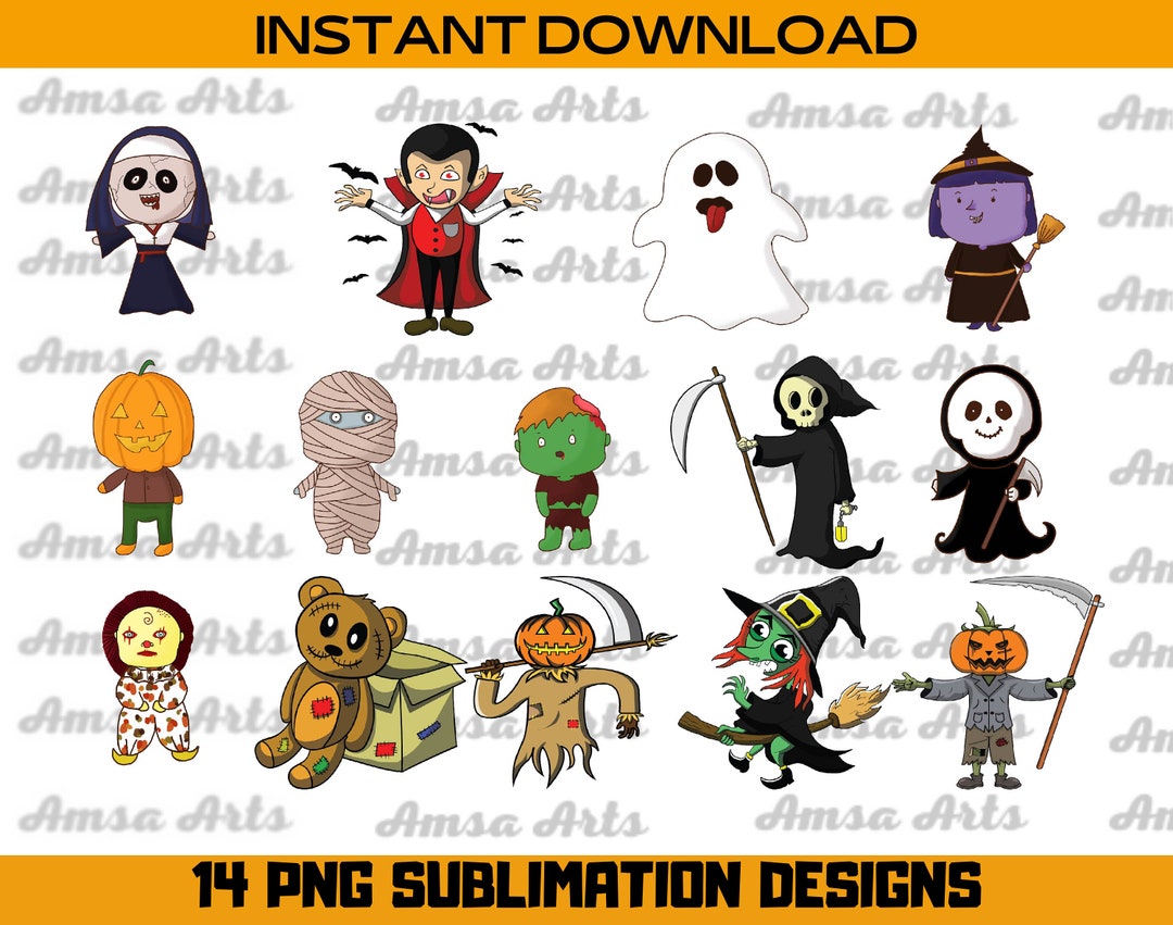 Halloween Character Png Bundle, Horror Characters, Horror Movie ...