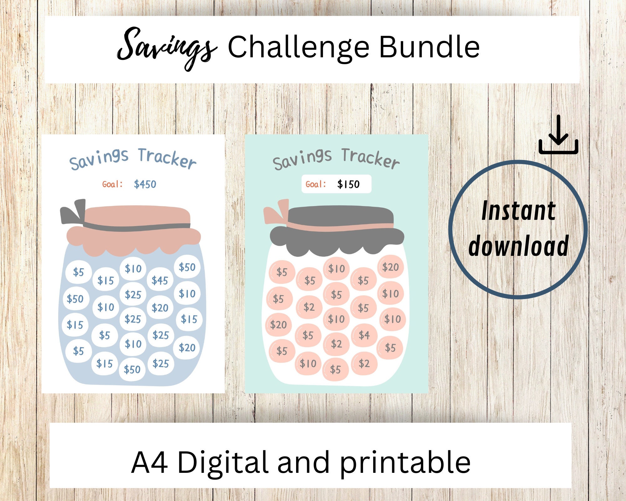Cute Playful Savings Tracker Planner - Etsy