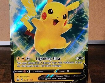 Pikachu V Full Art Gold Metal Pokemon Card - Etsy