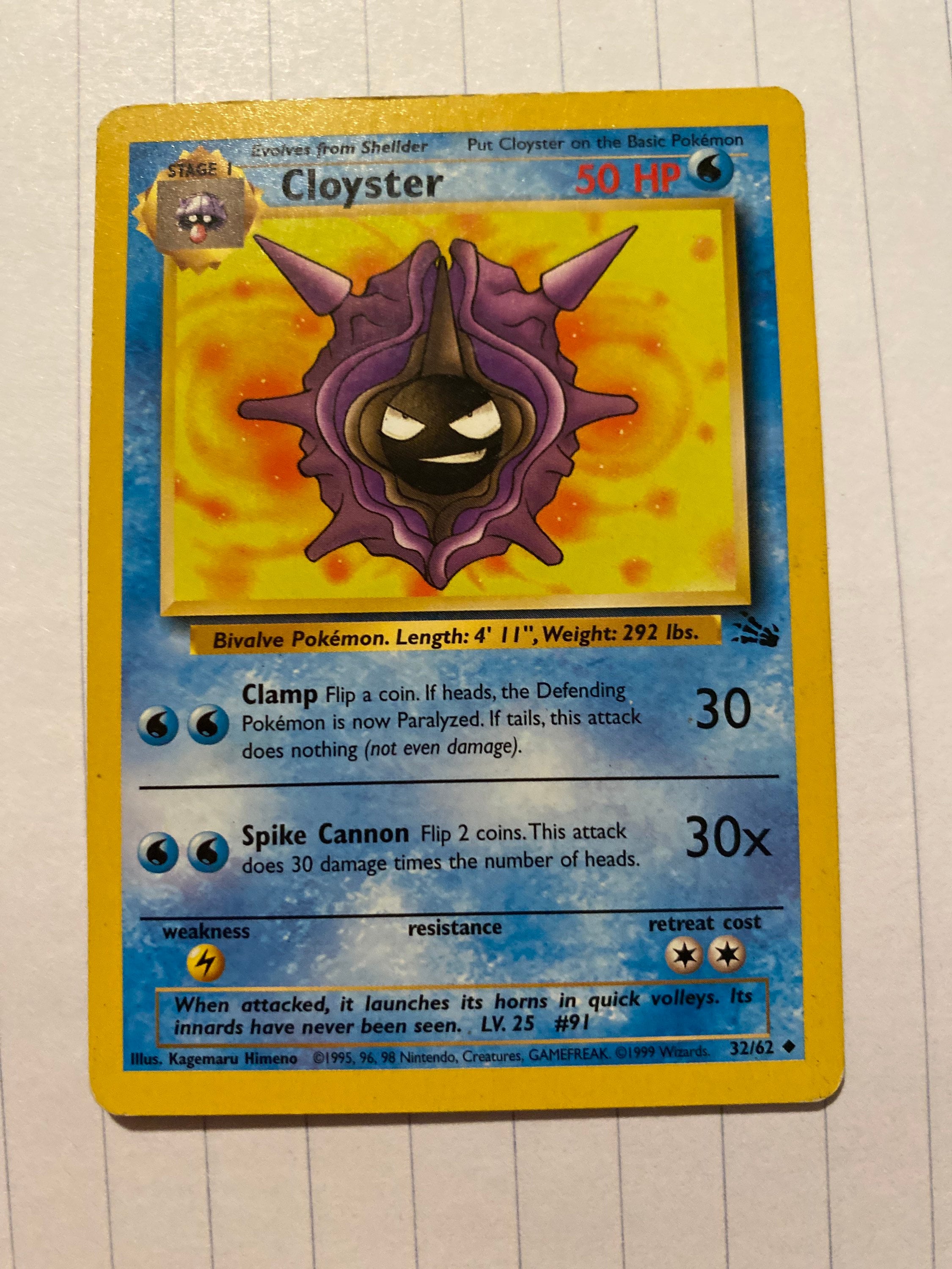 Cloyster Pokemon Card