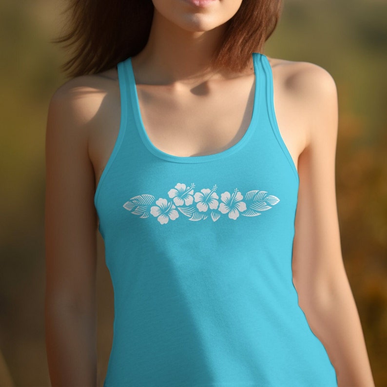 Hibiscus Flower Tank Top, Tropical Floral Women's Tank, Summer ...