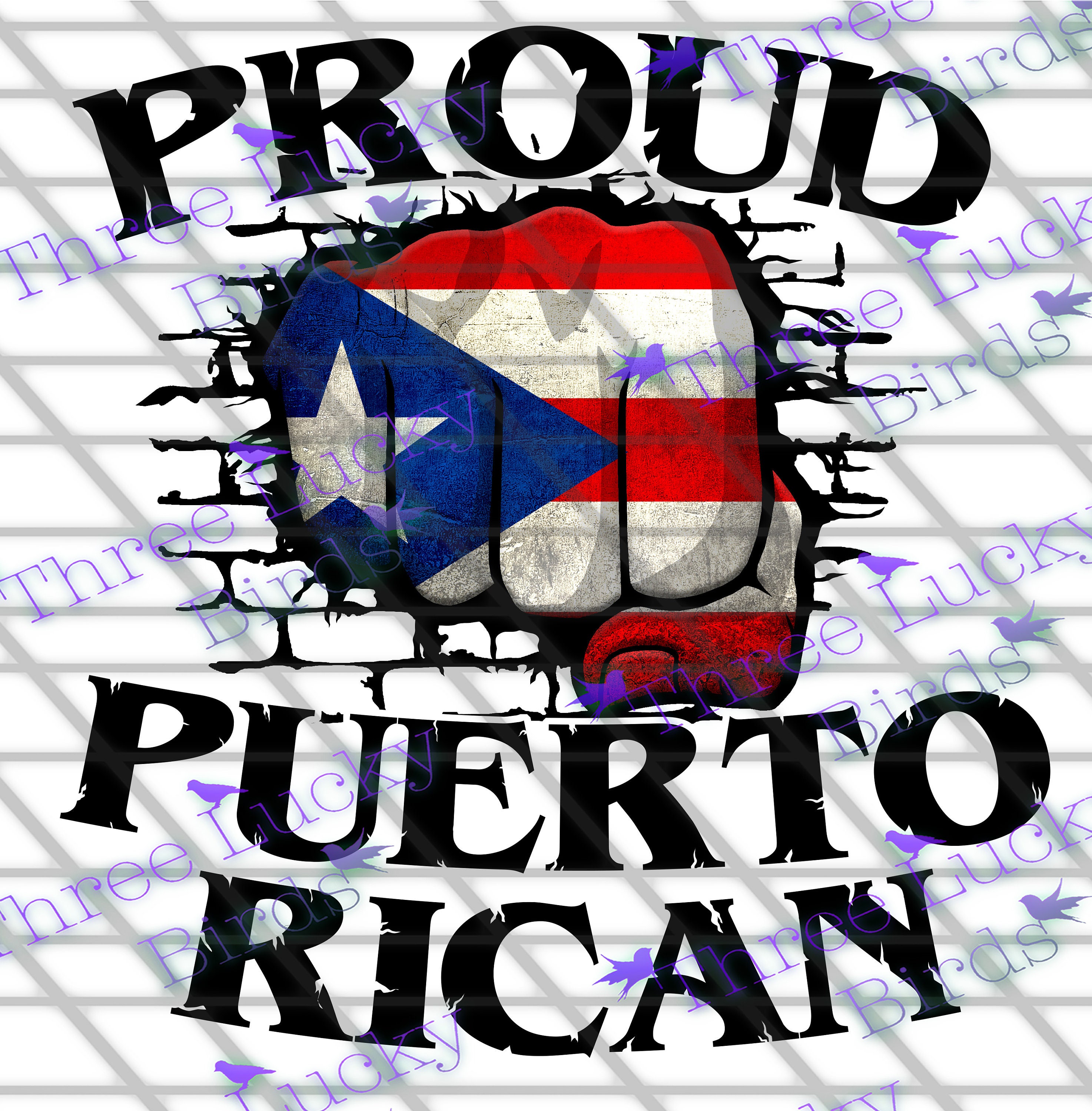Proud Puerto Rican Fist Through Wall Puerto Rico Flag Design PNG - Etsy