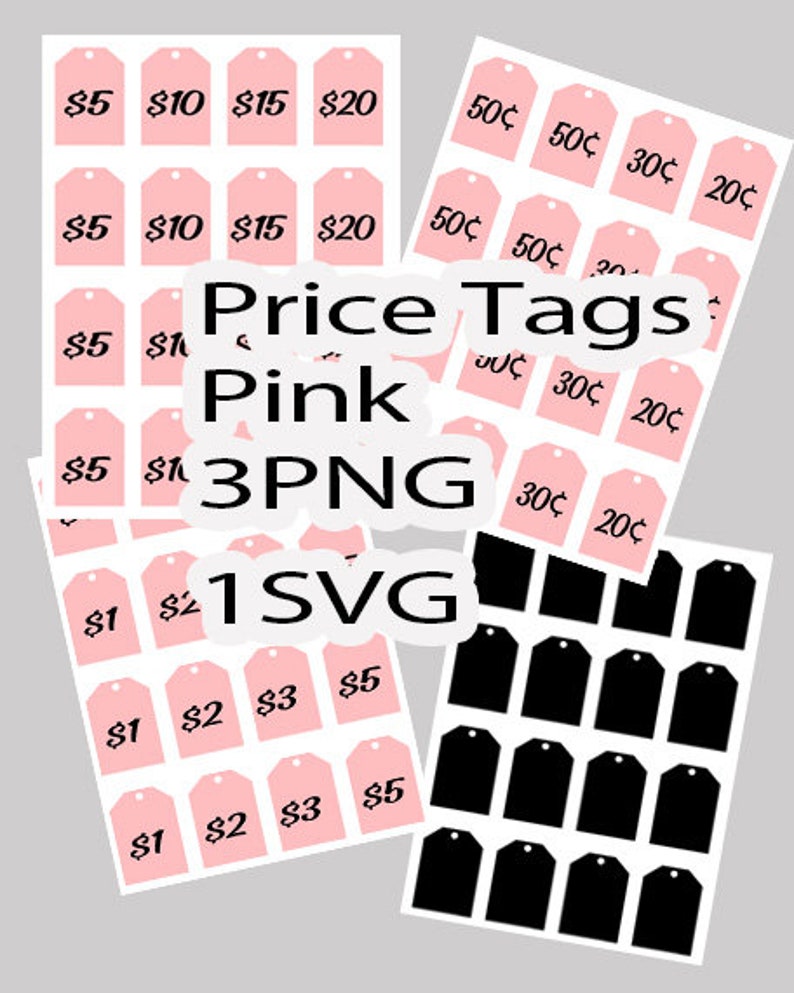 Pink Price Tags, Digital Downloads - Etsy