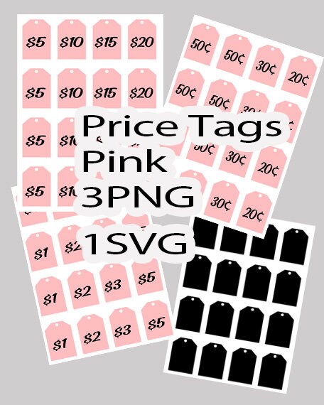 Pink Price Tags, Digital Downloads - Etsy
