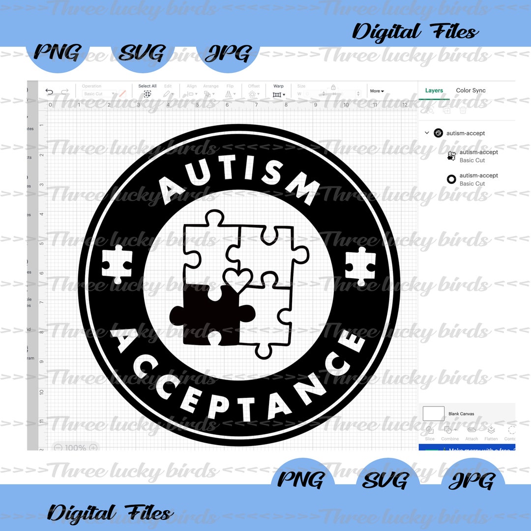 Autism Acceptance Digital Files PNG SVG JPG - Etsy