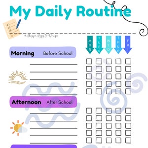 Printable My Daily Routine Checklist Blank & Pre-filled - Etsy Canada