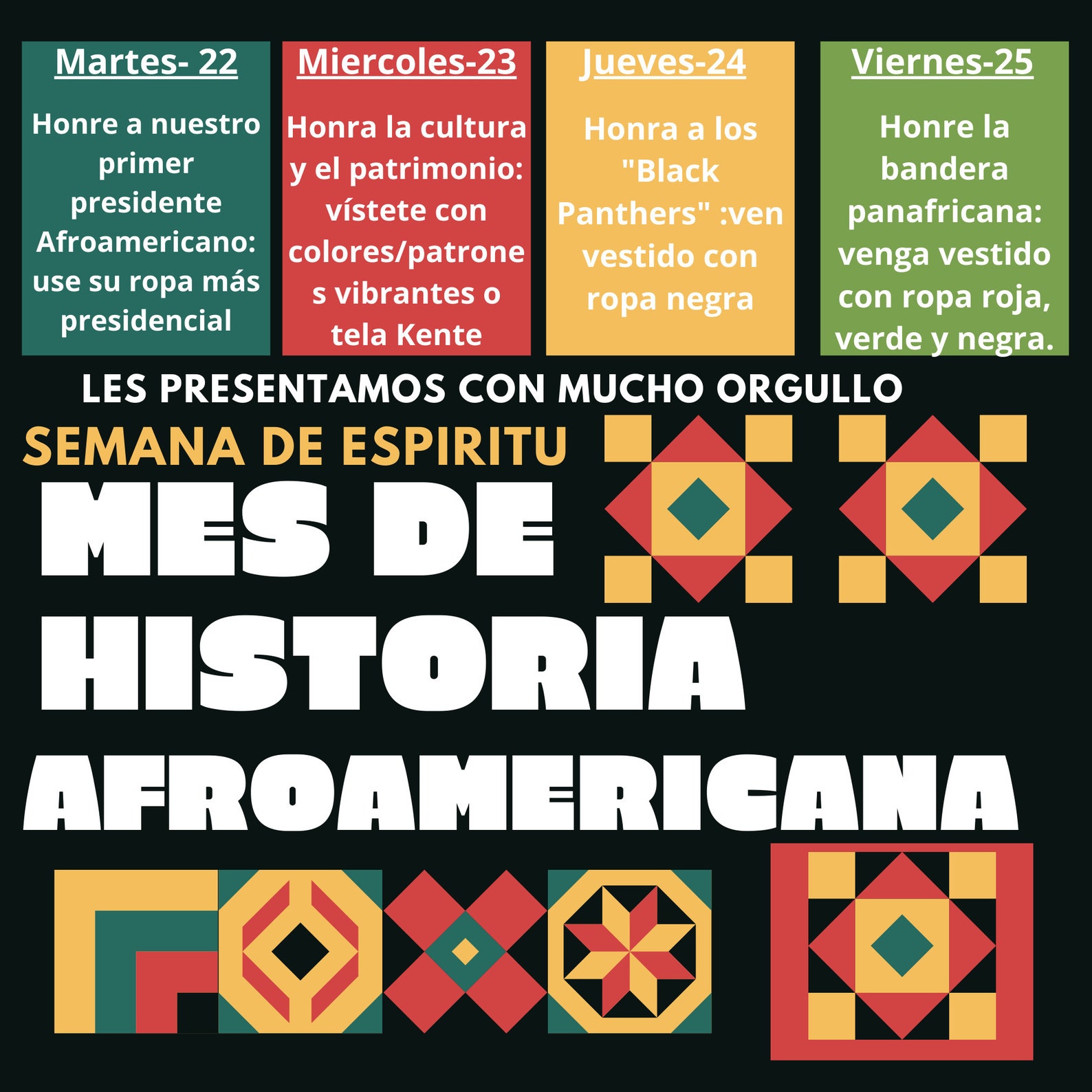 Customizable BILINGUAL Black History Month Spirit Week Flyer, Bhm Flyer ...