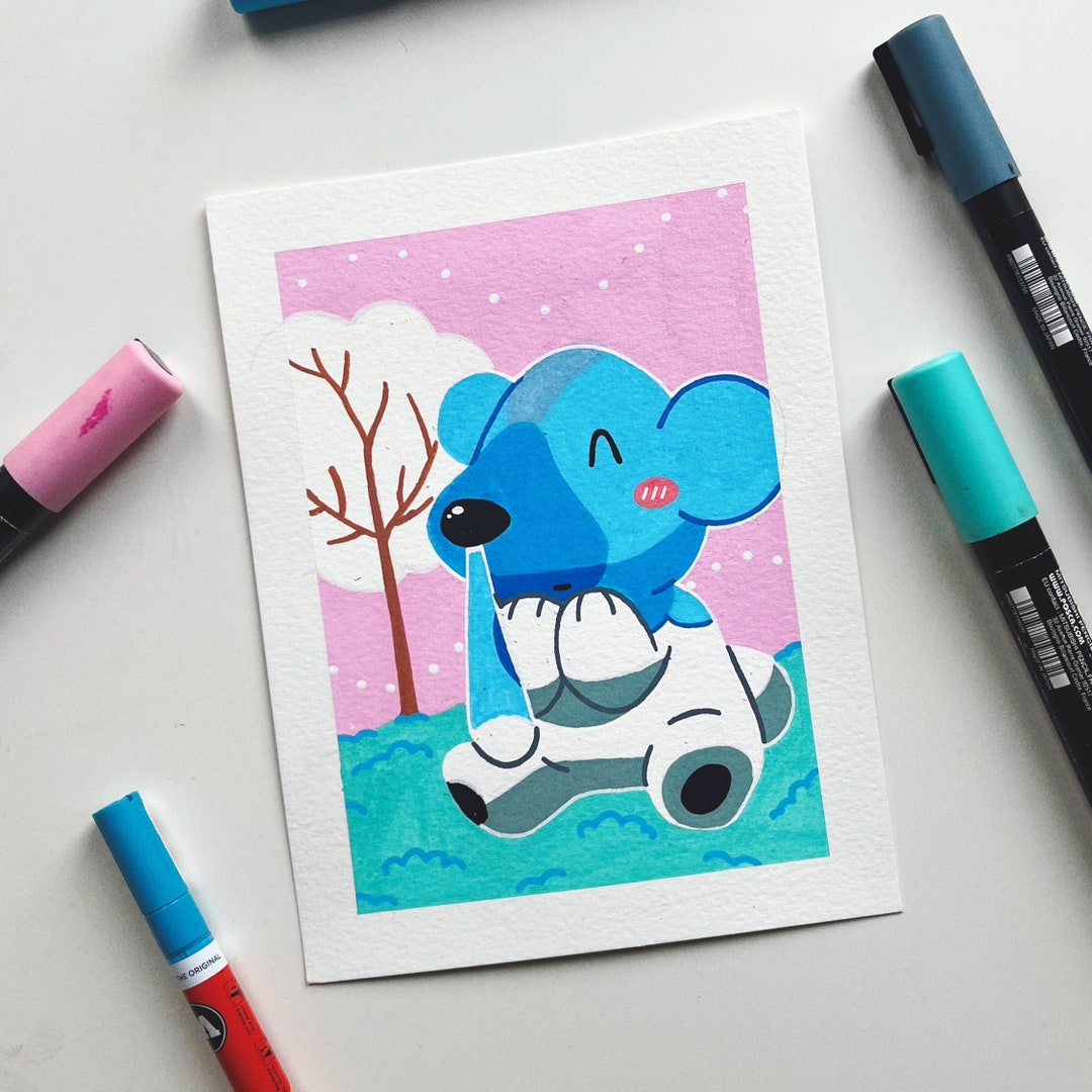 Cubchoo Pokémon Posca/molotow paint Pen Illustration - Etsy