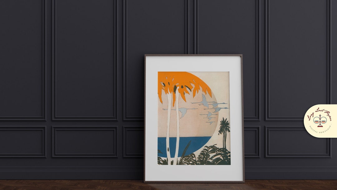 Vintage Tropical Art Print / DIGITAL DOWNLOAD / Antique Palm Tree ...