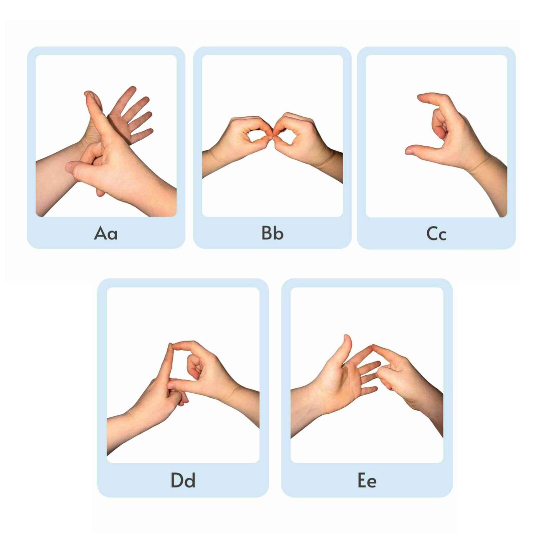 Instant Download BSL British Sign Language Cards Flashcards Blue ...