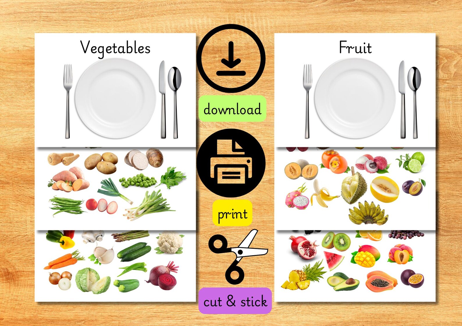 Fruit & Vegetable Sorting Activity: Montessori KS1 (digital Download ...