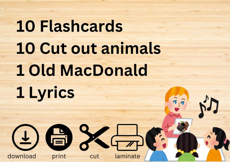 Old Macdonald Had A Farm Printable Props Nursery Rhymes Baby Toddler ...