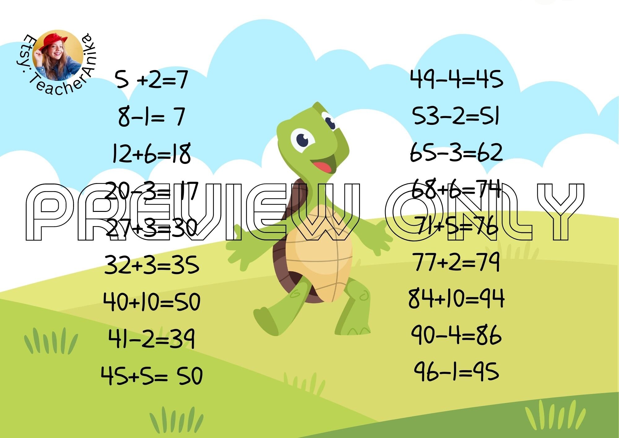 Maths 1-100 Board Game: Addition & Subtraction (digital Download) - Etsy