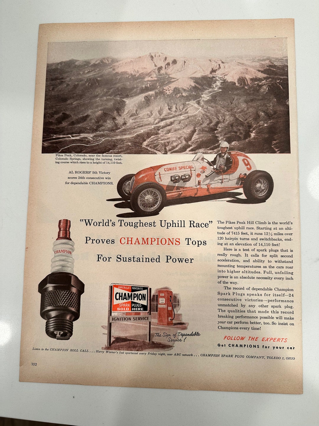 Vintage Spark Plug Ad Champion Spark Plugs - Etsy