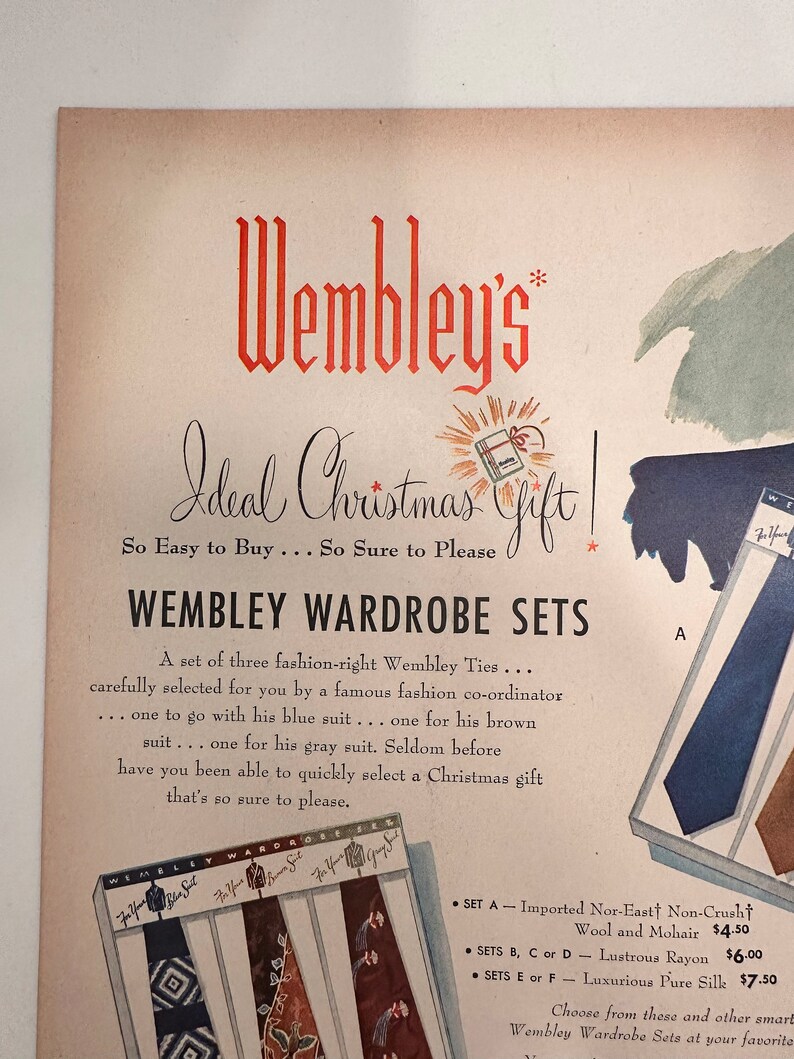 Vintage Menswear Magazine Ad - 1951 - Etsy