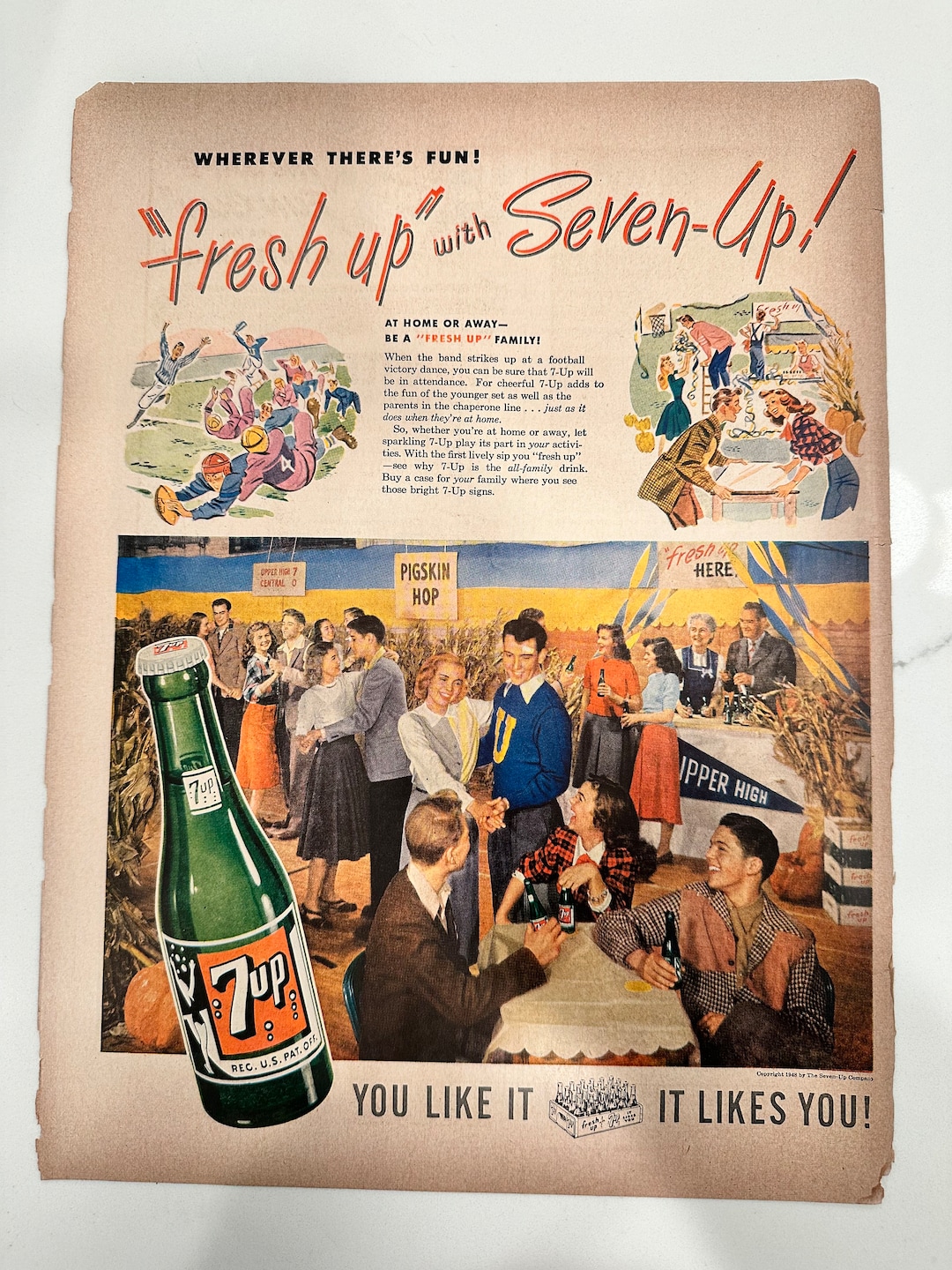 Vintage 7-up Magazine Ad - Etsy