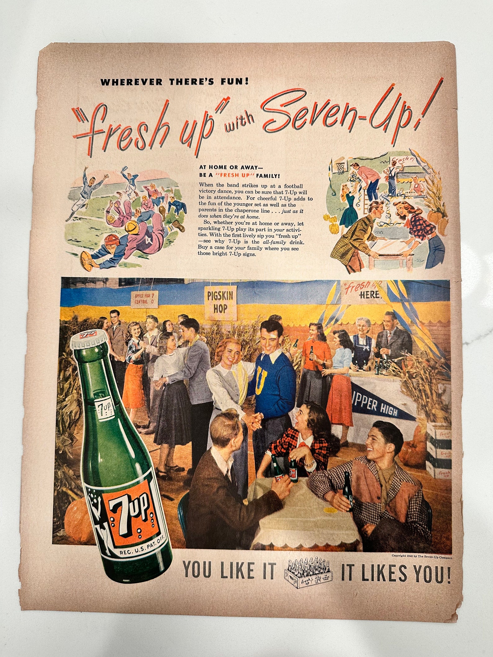 Vintage 7-up Magazine Ad - Etsy